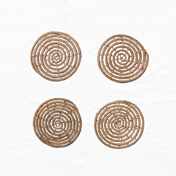Hand-Woven Palm Coasters (set of 4) - One Cozy Home