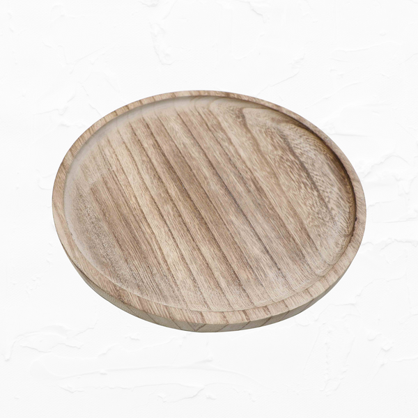 Large Rustic Round Wood Tray - One Cozy Home