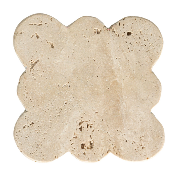 Scalloped Edge Travertine Coasters (set of 4) - One Cozy Home