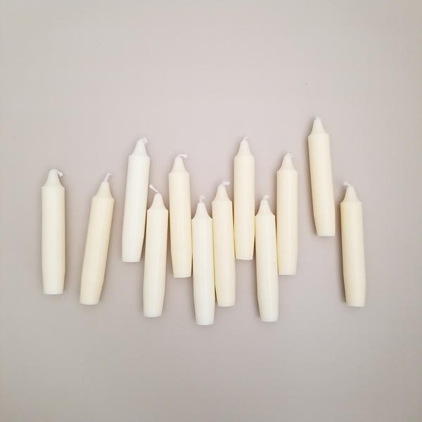 Unscented Short Taper Candles - Cream (set of 12) - One Cozy Home